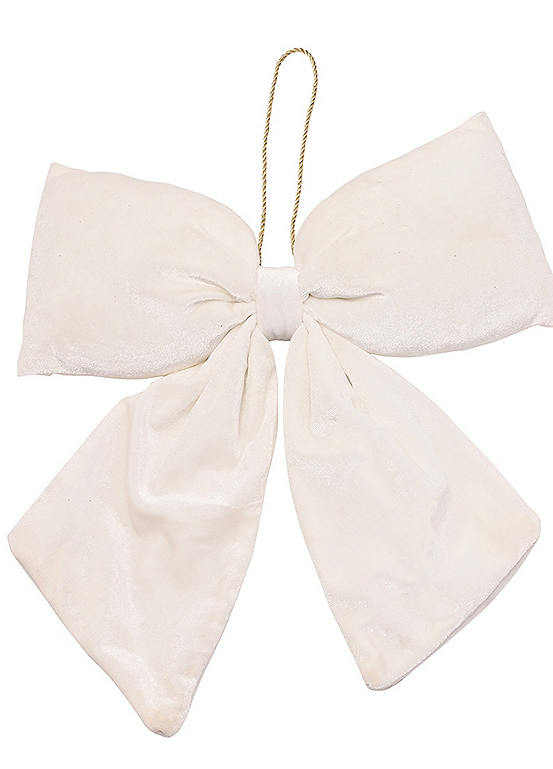 Velvet Bow Hanger Large White | Freemans