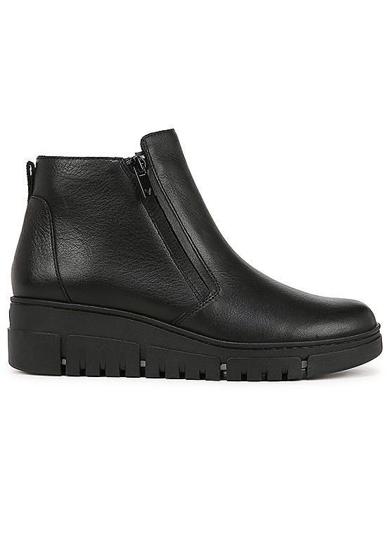 Vionic Uptown Sur Wedge Black Ankle Boots | Freemans