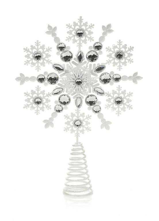 White Jewelled Tree Topper | Freemans