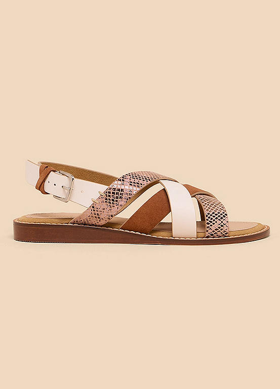 White Stuff Holly Leather Mini Wedge Sandals | Freemans