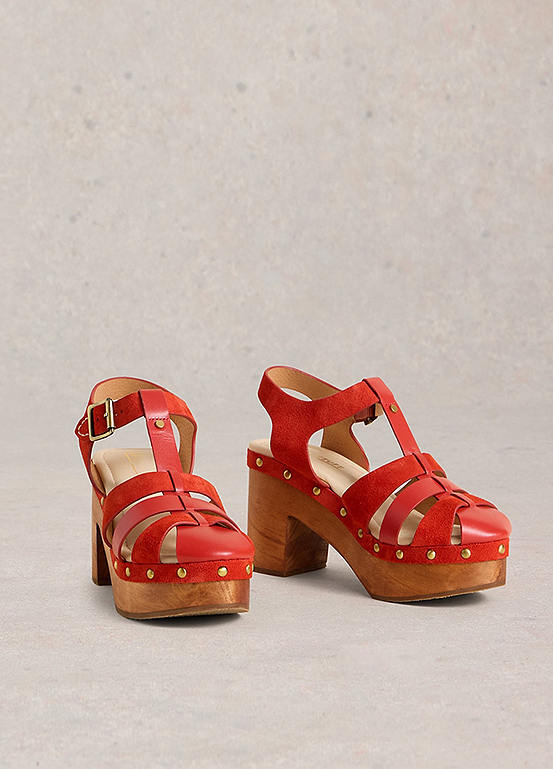 White Stuff Phoebe Fisherman Clog Red | Freemans
