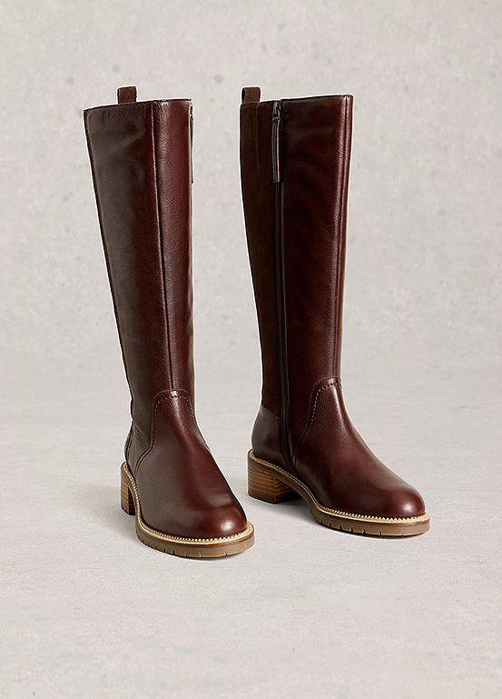 White Stuff Serena Leather Knee High Boots | Freemans