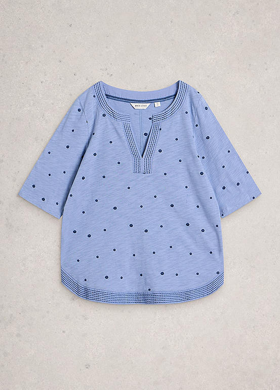 White Stuff Weaver Notch Embroidered T-Shirt | Freemans