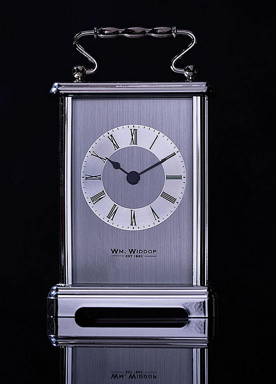 William Widdop Silver Colour Carriage Clock | Freemans