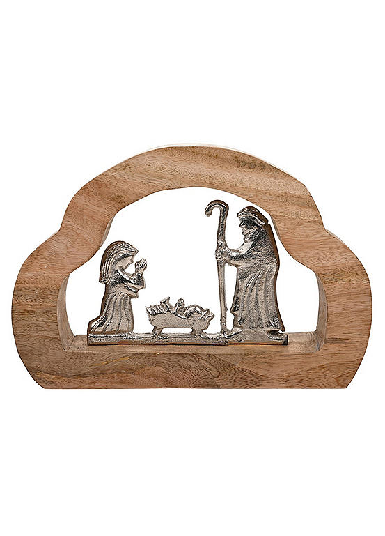 Wooden Nativity Scene Decoration | Freemans