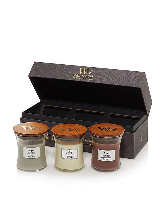 WoodWick 3 Mini Hourglass Woody Gift Set | Freemans
