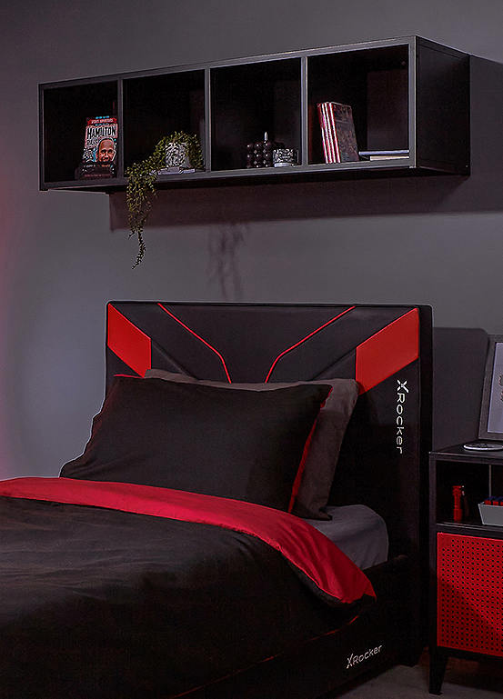 X Rocker XR Mesh-Tek 4 Cube Shelf Long Unit - Storage -Black/Red | Freemans