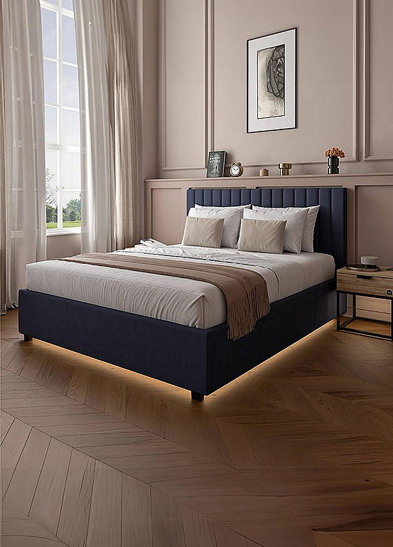 XR Living Maisie Fabric Ottoman Bed With LED Lights | Freemans