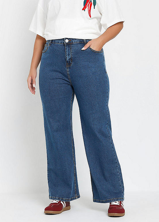 Yours Curve Wide Leg Denim Jeans | Freemans