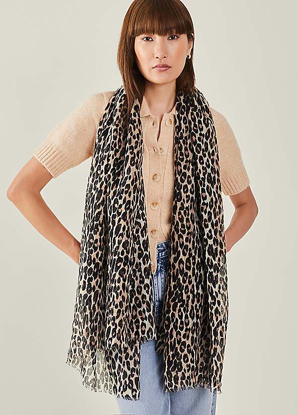 Accessorize Lightweight Leopard Print Scarf