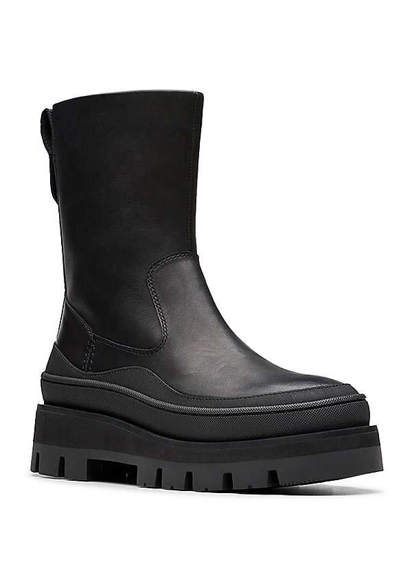 Clarks Black Leather Orianna2 Rise Boots