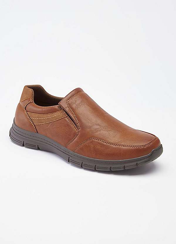 Cotton Traders Tan Comfort Slip On Shoes