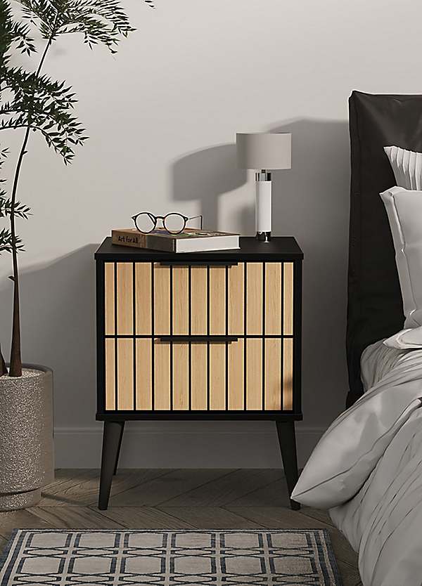 Fiji Ready Assembled 2 Drawer Bedside Cabinet