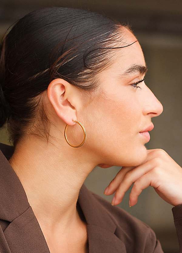 For You Collection Large 9ct Gold 30mm Creole Hoop Earrings Freemans