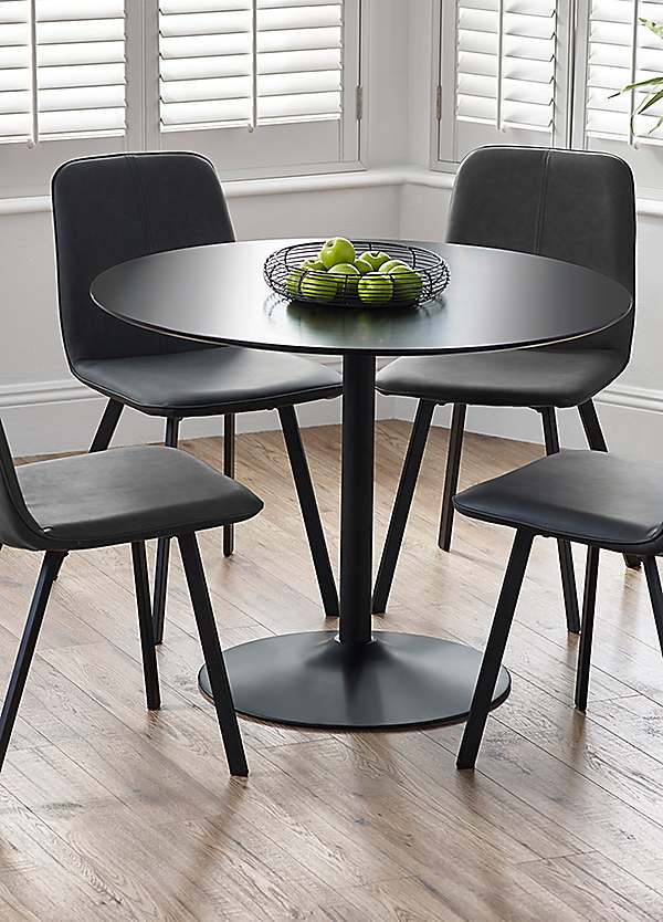 Julian Bowen Nero Round Dining Table 4 Goya Antique Chairs