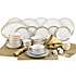 50 Piece Porcelain Dinner Set With Co Ordinating Textile Tableware ...