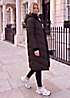 AX Paris Chocolate Hooded Puffer Coat with Zip Front Pockets | Freemans