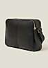 Accessorize Double Zip Leather Crossbody Bag - Black | Freemans
