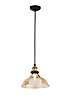 Amber Glass & Brass Single Ceiling Light | Freemans