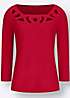 Creation L Red Cut-Out Stretch Top | Freemans