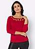 Creation L Red Cut-Out Stretch Top | Freemans