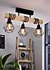 EGLO Townshend 5 Light Industrial Steel Wood Ceiling light | Freemans