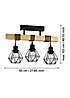 EGLO Townshend 5 Light Industrial Steel Wood Ceiling light | Freemans