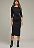 Freemans Black Ruched Detail Midi Dress | Freemans