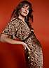 Freemans Leopard Print Satin Midi Dress | Freemans