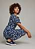 Freemans Navy Floral Print Tea Dress | Freemans