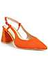 Freemans Orange Flared Block Heel Slingback Court Shoes | Freemans