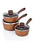 JML Copper Stone 3 Piece Saucepan Set with Lids | Freemans