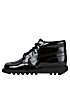 Kickers Hi Core Black Patent Leather Shoes | Freemans