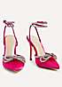 Linzi Azure Hot Pink Satin Double Bow Embellished Court Heels | Freemans