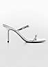 Mango May Silver Metallic Strap Heeled Sandals | Freemans