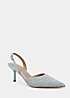 Novo Wide Fit Harri Raffia Blue Two Part Mid Point Court Shoes | Freemans