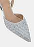 Novo Wide Fit Harri Raffia Blue Two Part Mid Point Court Shoes | Freemans