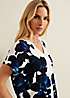 Phase Eight Mia Floral Print Linen Knit Top | Freemans
