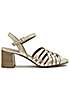 Radley London Soft Gold Crossways Road Metallic Weave Block Heeled ...