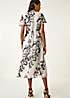 Roman Lace Trim V-Neck Chiffon Midi Dress | Freemans