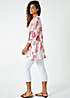 Roman Palm Print V-Neck Wrap Hem Tunic Top | Freemans