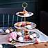 Sara Miller India Fine China with 22ct Gold 3 Tier Cake Stand - Sky ...