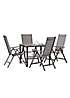 Suntime Adrano 90cm Table & 4 Recliner Chair Dining Set | Freemans