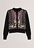 Ted Baker DEMILI Printed Woven Front Cardigan | Freemans