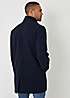 Threadbare Navy Longline Faux Wool Funnel Neck Coat | Freemans