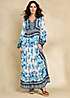 Together Blue Border Print Maxi Dress | Freemans