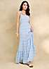 Together Blue Shell Print Tiered Maxi Dress | Freemans