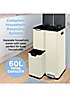 Tower 60L Recycling Pedal Bin - Cream | Freemans