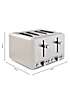 Tower Cavaletto 4-Slice Toaster T20051MSH - Latte & Chrome | Freemans