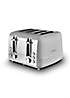 Tower T20081GRY Ash 4-Slice Toaster - Grey & Chrome | Freemans
